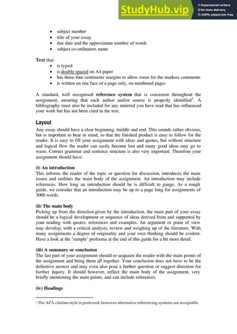 Assignment Writing Guide Introduction Pdf
