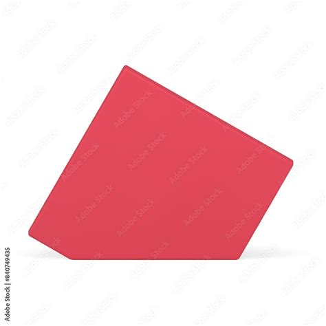 Pentagonal Irregular Red Corner Geometric Shape Vertical Wall Basic Foundation Realistic Vector