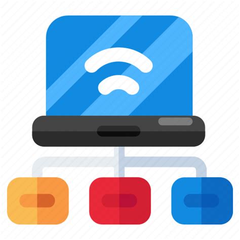 System Hosting Laptop Hosting System Network System Connection Wireless Network Icon