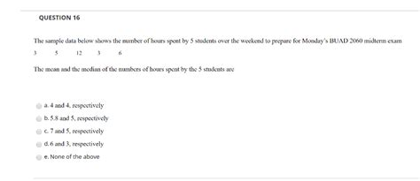 Solved QUESTION The Sample Data Below Shows The Number Of Chegg