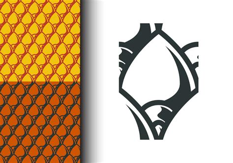 Geometry Scales Fish Seamless Pattern Element Vector For Background