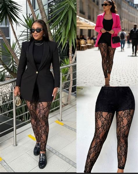 Black Sheer Lace Leggings P196 Zillion