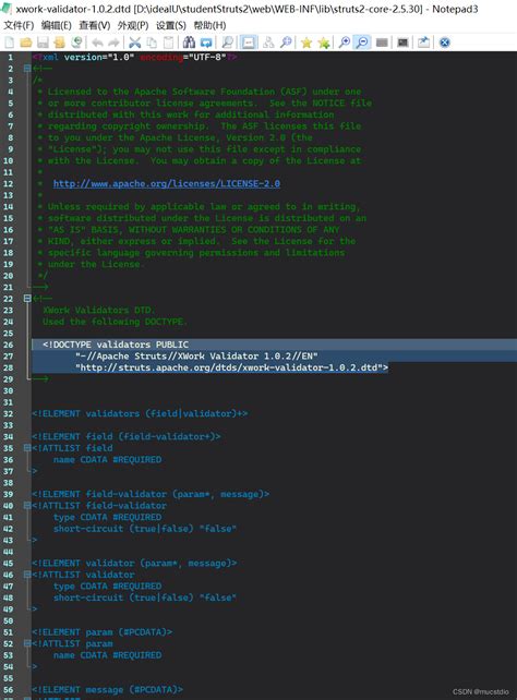 struts2校验框架＜validators＞配置报错 struts2配置文件爆红 csdn博客