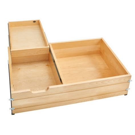 REV A SHELF INC Frameless Tiered Deep Drawer With Soft Close Slides Maple Rev A Shelf