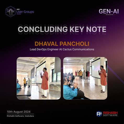 Aws User Group Vadodara On Linkedin Awsugvadodara Genai Concludingkeynote Innovation