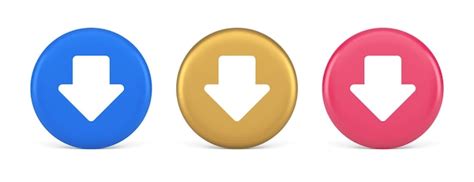 Premium Vector Arrow Down Button Keyboard Navigation Pointer Cyberspace Downloading Web App 3d