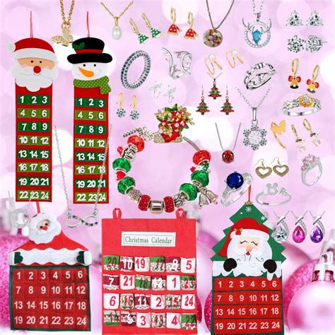 Reusable Christmas Santa With 24pcs Premium Jewellery Advent Calendar