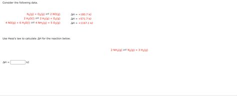 solved consider the following data n2 g o2