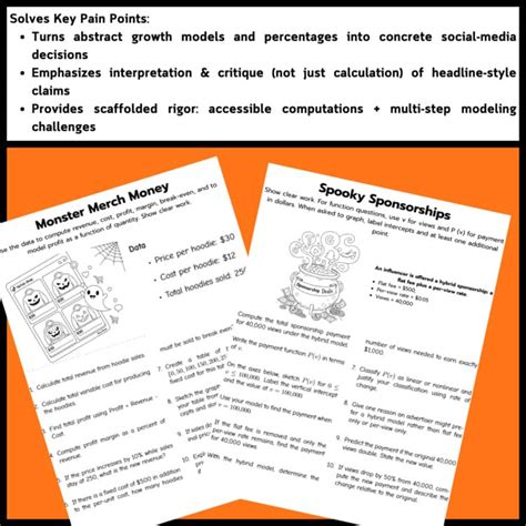 Grade 9 To 12 Halloween Math Statistic Graph Linear Function Model