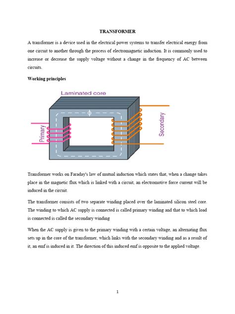 Transformer Pdf Transformer Electromagnetic Induction
