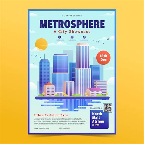 Premium Vector Gradient City Poster Template