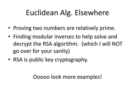 PPT The Euclidean Algorithm PowerPoint Presentation Free Download ID