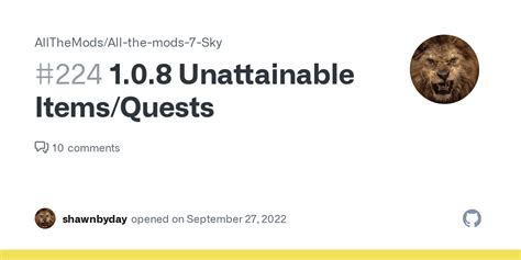 108 Unattainable Itemsquests · Issue 224 · Allthemodsall The Mods 7 Sky · Github