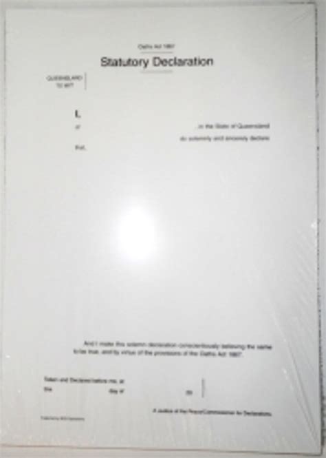 Statutory Declaration Forms Queensland Statutory Declaration Forms Queensland
