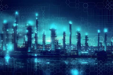 Blue Digital Cyberspace And Digital Data Network Connections Concept