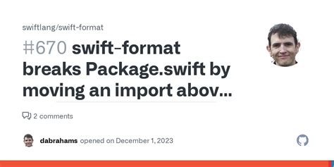 swift format breaks package swift by moving an import above the ` swift tools version