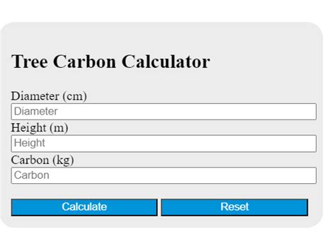 Tree Carbon Calculator Calculator Academy