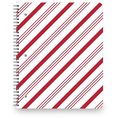 Candy Cane Stripes Red On White Notebook Shutterfly