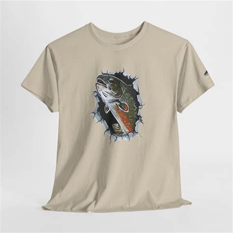 Brook Trout Fishing Shirt Break Out Cotton Tshirt For Fishermen Etsy