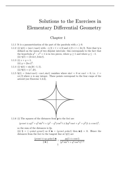 Solutions To The Exercises In Elementary Differential Geometry Elementary Different Stuvia Us