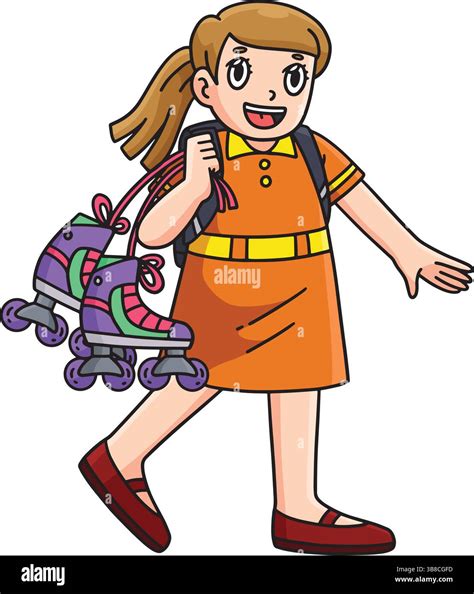 Female Inline Skater Carrying Skates Clipart Stock Vector Image And Art Alamy
