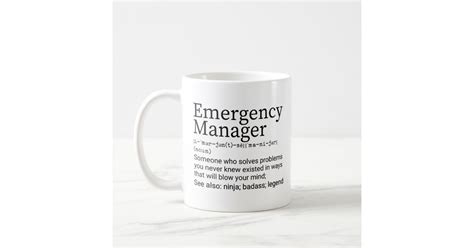 Funny Emergency Manager Definition Coffee Mug Zazzle