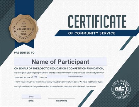 Sample Certificate Of Appreciation For Community Service At Ken Escobar