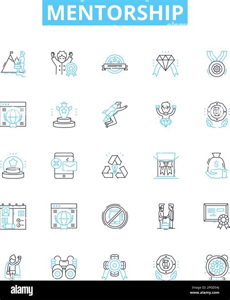 Mentorship Vector Line Icons Set Mentor Mentee Guidance Support
