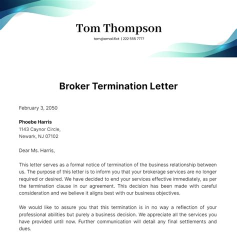 Insurance Broker Termination Letter Sample At Getcarolinablog Blog