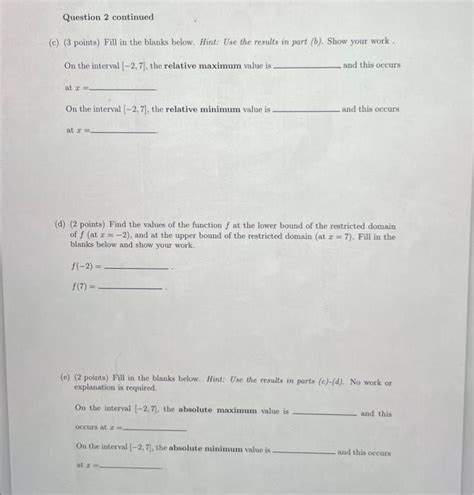 Solved D Points Find The Values Of The Function F At Chegg