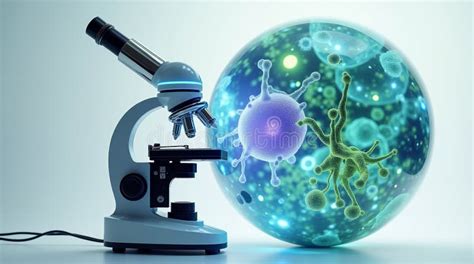 Microscope Analysis Of Virus Cells And Bacteria For Medical Research