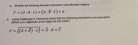 answered a simplify the following boolean… bartleby