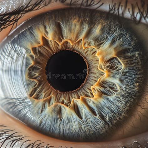 Intricate Macro Close Up Of A Blue Eye With Detailed Iris Patterns