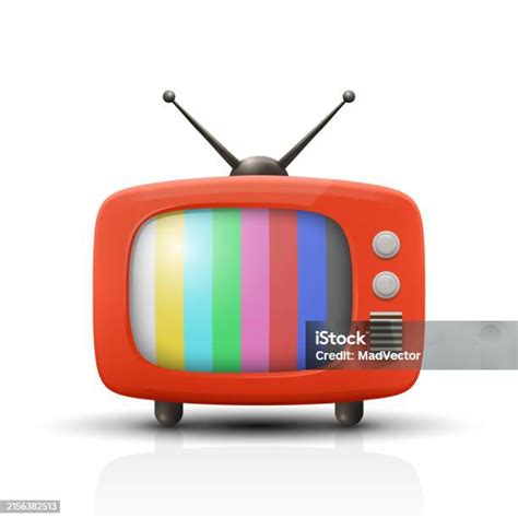 벡터 3d 빈티지 텔레비젼 세트 아이콘 와 테스트 패턴 레트로 Tv 아이콘 디자인 서식 파일 클립 아트 웹 로고 앱 Ui에 대 한 색상 막대가 있는 레트로 Tv 기호