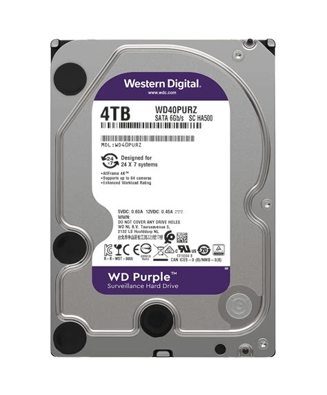 Western Digital 4TB WD Purple Surveillance Internal Hard Drive HDD ...