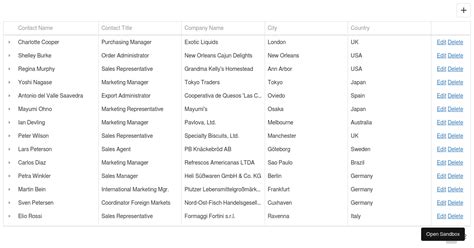 Advanced Master Detail View DevExtreme Data Grid Codesandbox