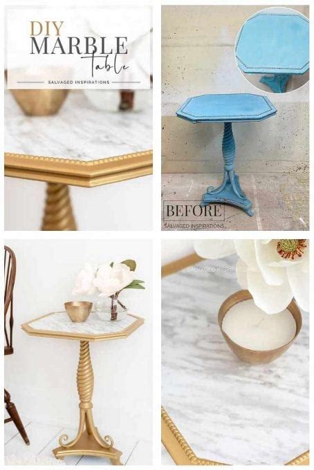 Diy Marble Table Diy Makeover Salvaged Inspirations