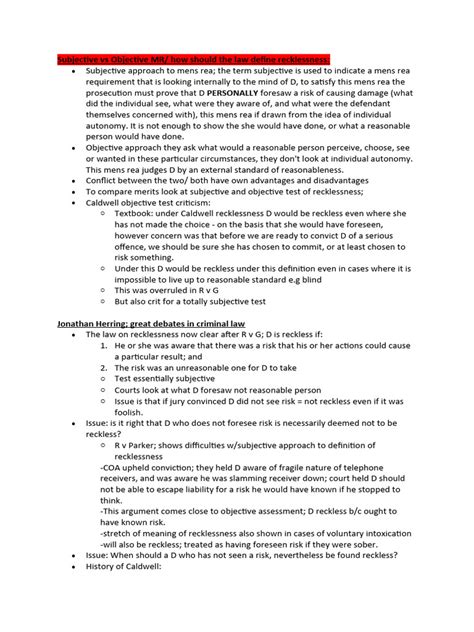 Criminal Law Revision Download Free Pdf Recklessness Law Mens Rea