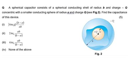Solved Q A Spherical Capacitor Consists Of A Spherical