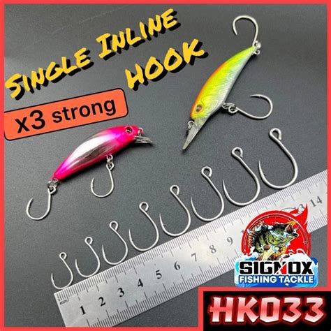 Signoxtacklesingle Inline Hook High Carbon Steel Matakail Popper Minnow Crank Jig Pencil