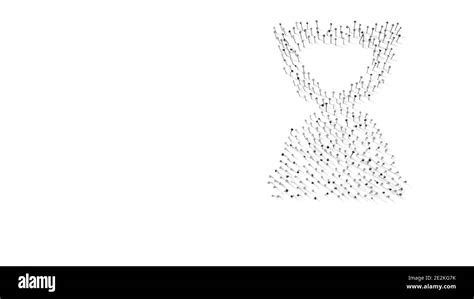 3d Rendering Symbol Of Hourglass In End Phase Wrapped In Gold Thermal Foil Plate On Dark Blue