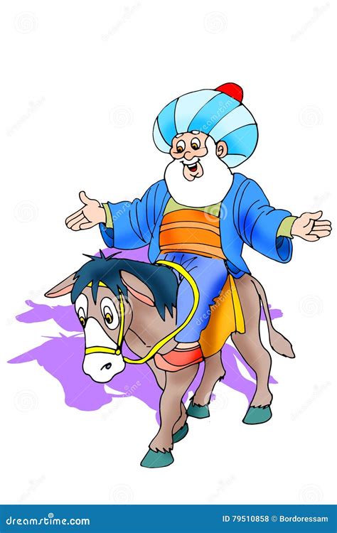 Nasreddin Hodja Turk Masalli Stock Illustration Illustration Of