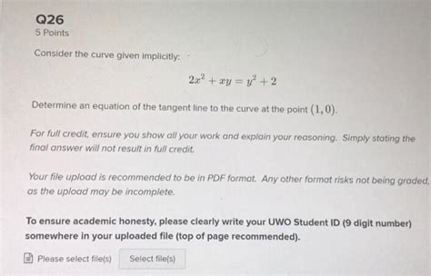 solved q26 5 points consider the curve given implicitly 2a
