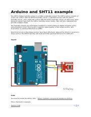 Arduino And SHT11 Example Docx Arduino And SHT11 Example The SHT1x Digital Humidity Sensor Is