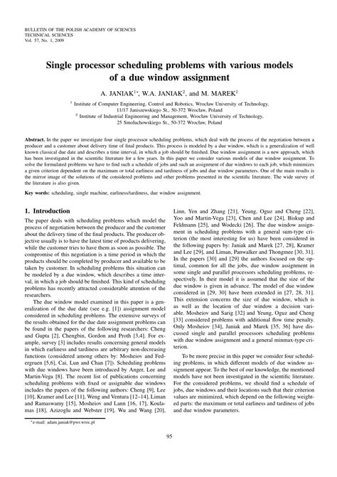 pdf single processor scheduling problems with various models of a due