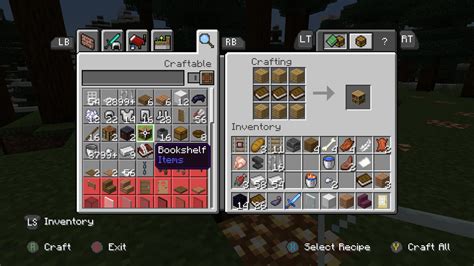 Minecraft Bookshelf Recipe