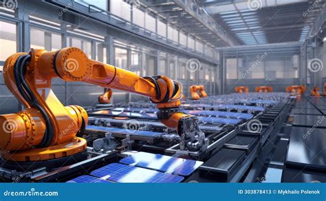 Factory Producing Solar Panels Neural Network Ai Generated Stock Image