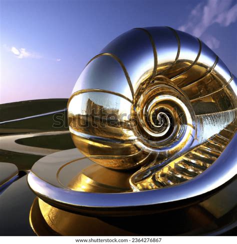 fibonacci sequence inspired hyper realistic snail shell shaped ai