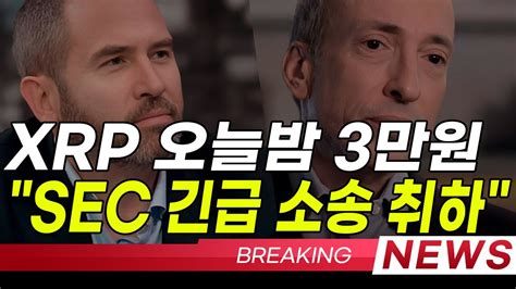 🔥xrp 3만원 도달 직전 Sec의 충격적인 발표 내용🔥 리플 엑스알피 Xrp 리플edxm 리플전망 리플하락 Xrp하락 Xrp분석 엑스알피호재 엑스알피