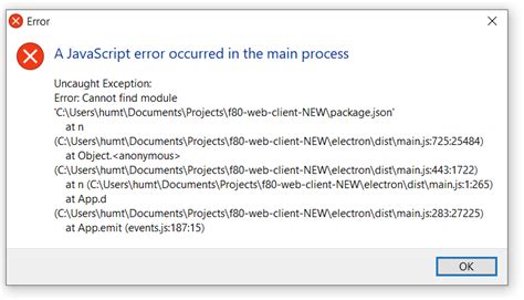Nodejs Electron Serve Fails On Missing Packagejson Stack Overflow